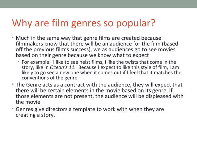 Intro to Film: Genres | PPT