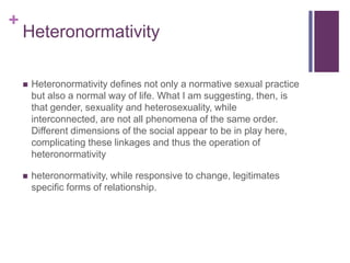 Gender sexuality and heterosexuality | PPTX