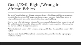 Week 7, Lecture 3 & 4.pptx, Affrican Ethics Lecture | PPT