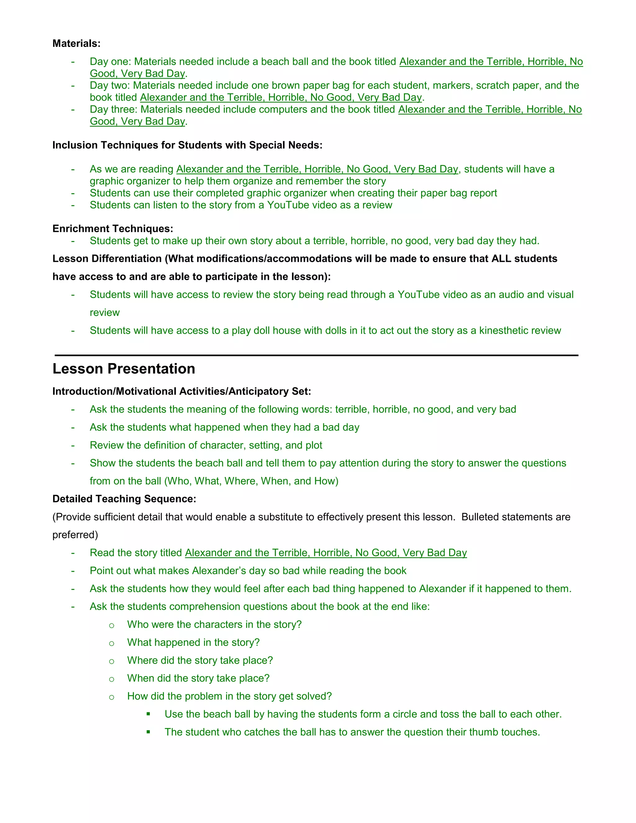 Week 7 lesson plan | PDF