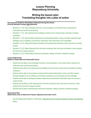 Week 7 lesson plan | PDF