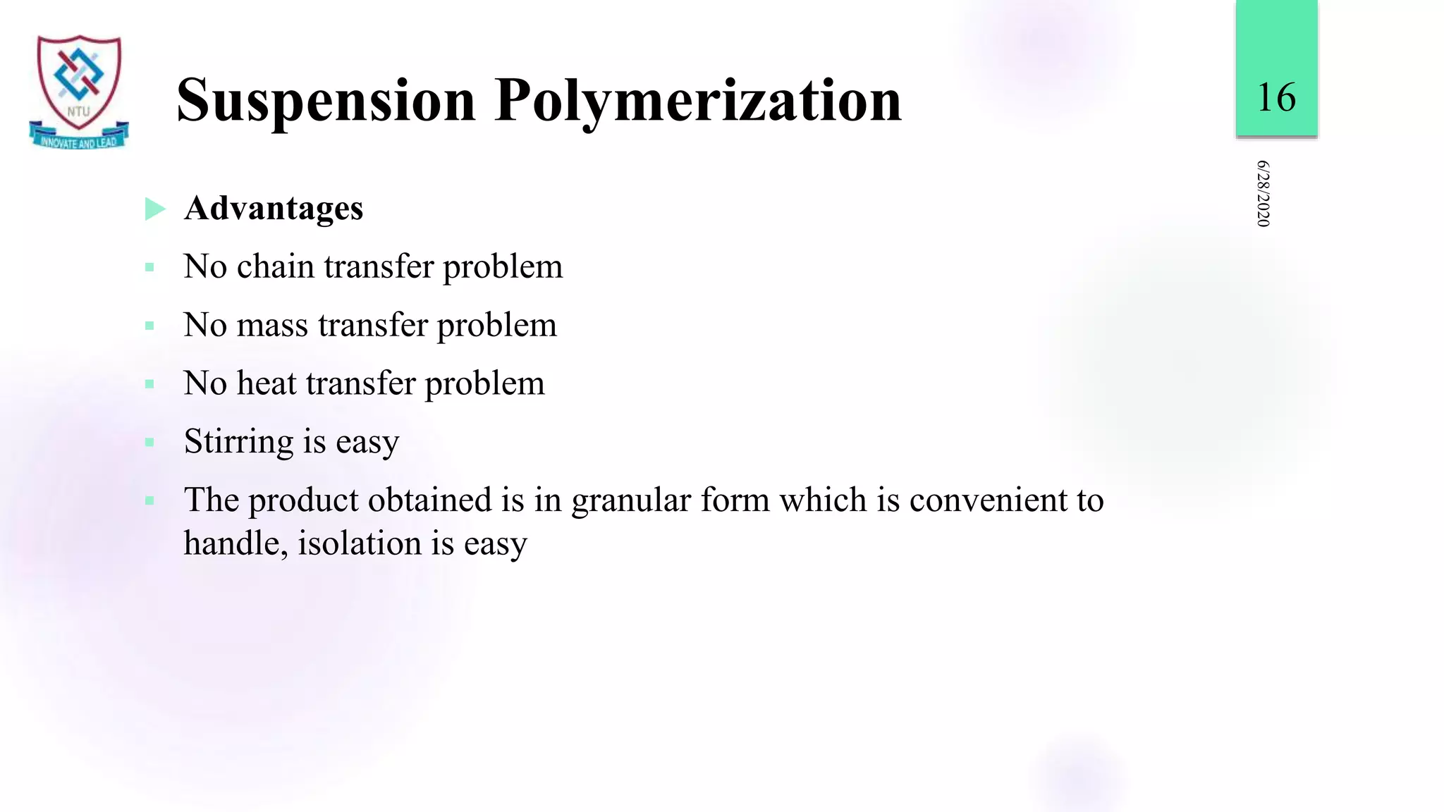 Techniques of Polymerization | PPTX