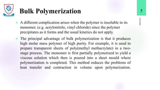 Techniques of Polymerization | PPTX