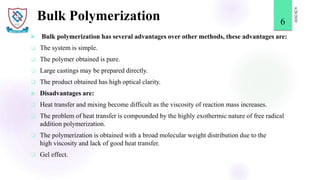 Techniques of Polymerization | PPTX