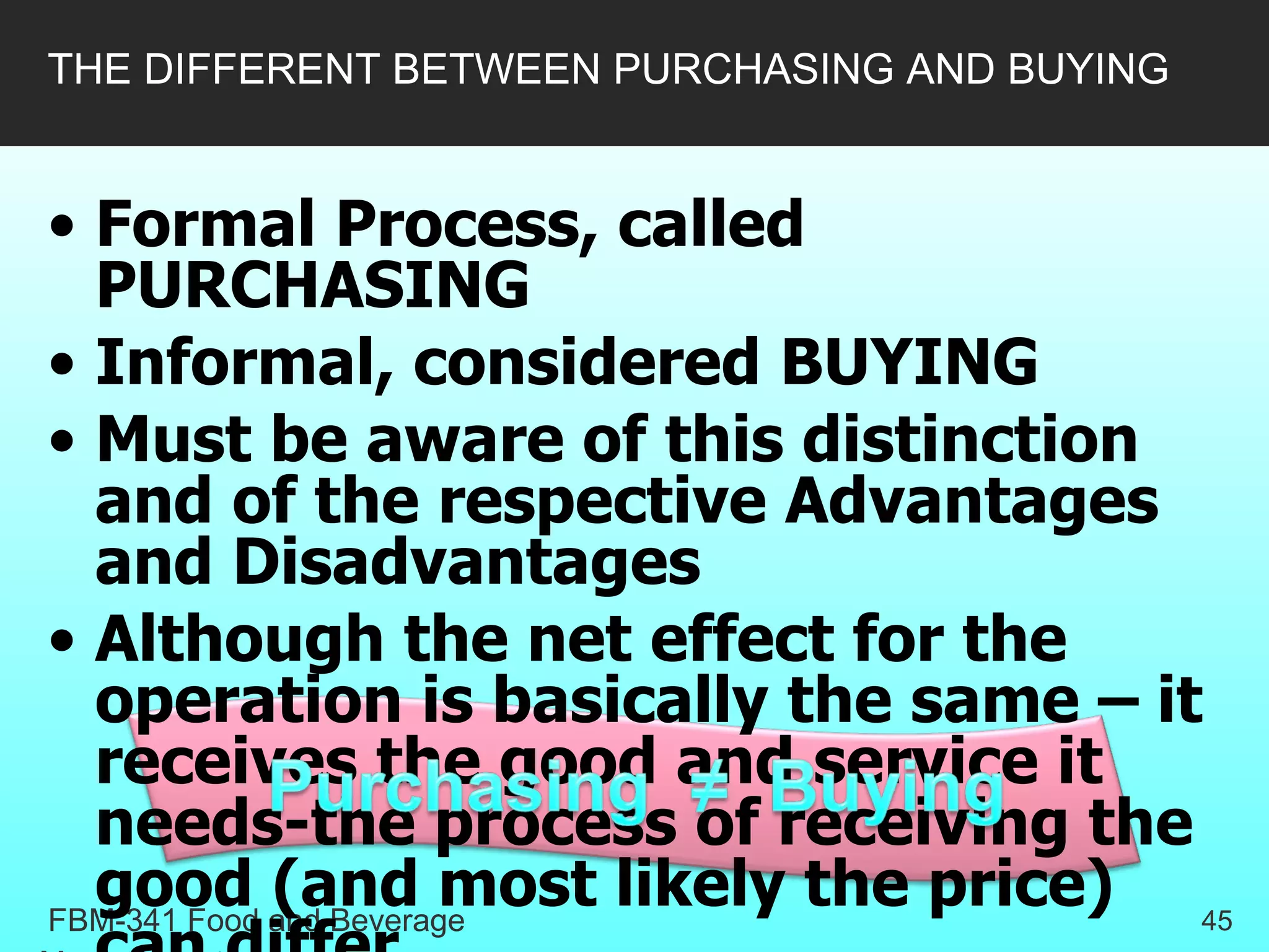 Week 7 Procurement (Purchasing, Receiving And Storing) 2 2552 | PPT