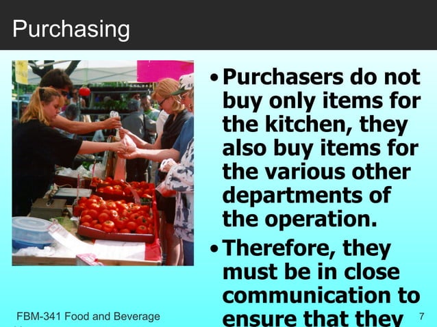 Week 7 Procurement (Purchasing, Receiving And Storing) 2 2552 | PPT
