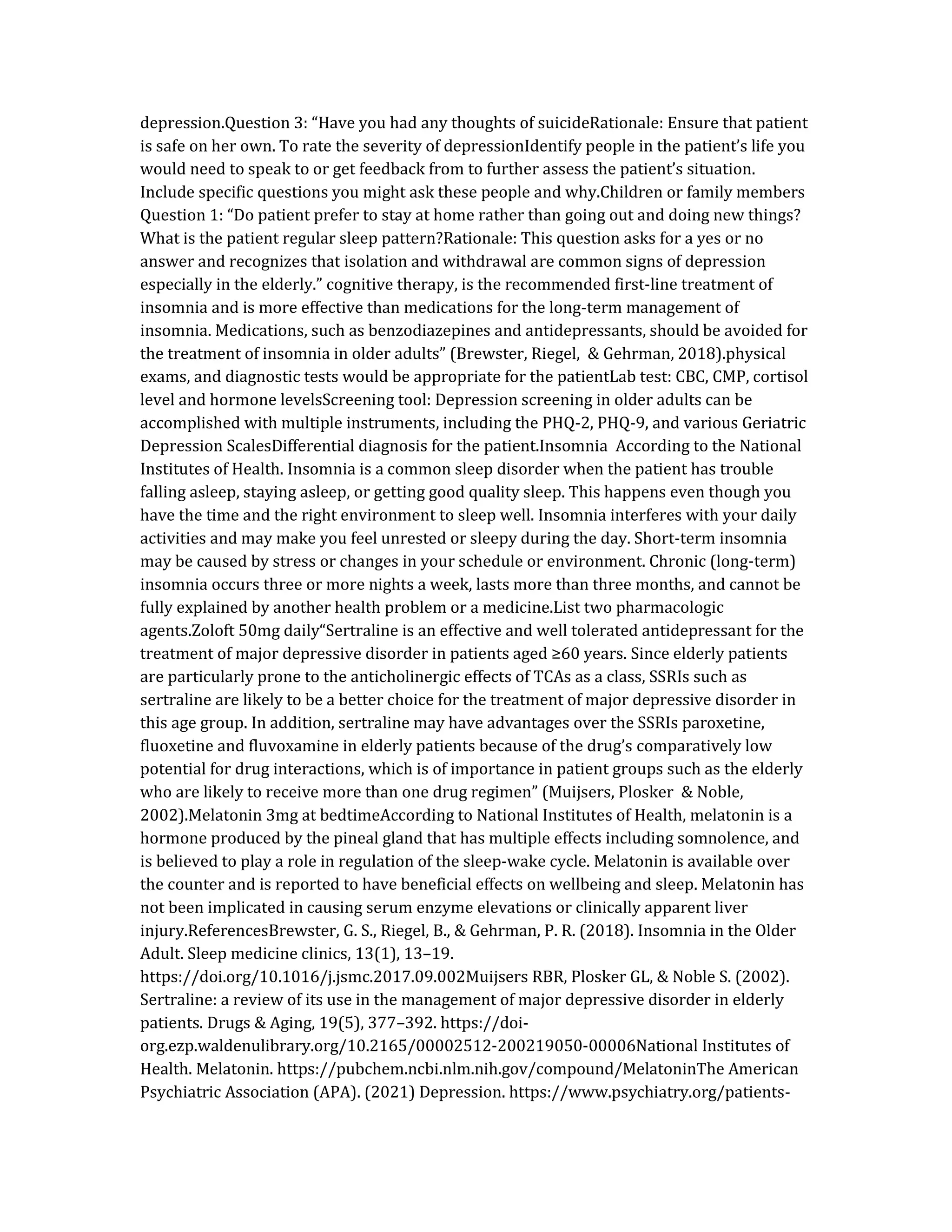 week 7 responses 6630.docx | Sleep Disorders | Diseases and Conditions