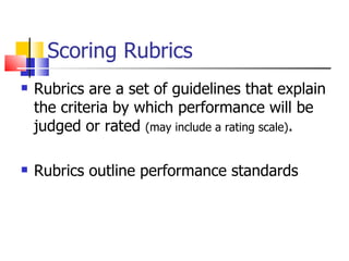 Week 7 Rubrics And Rating Scales | PPT