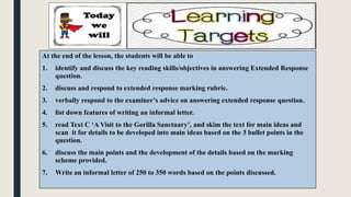 Week 7, Semester 1- Extended Response - Informal Letter.pptx