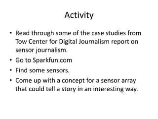 Sensor Journalism overview | PPTX