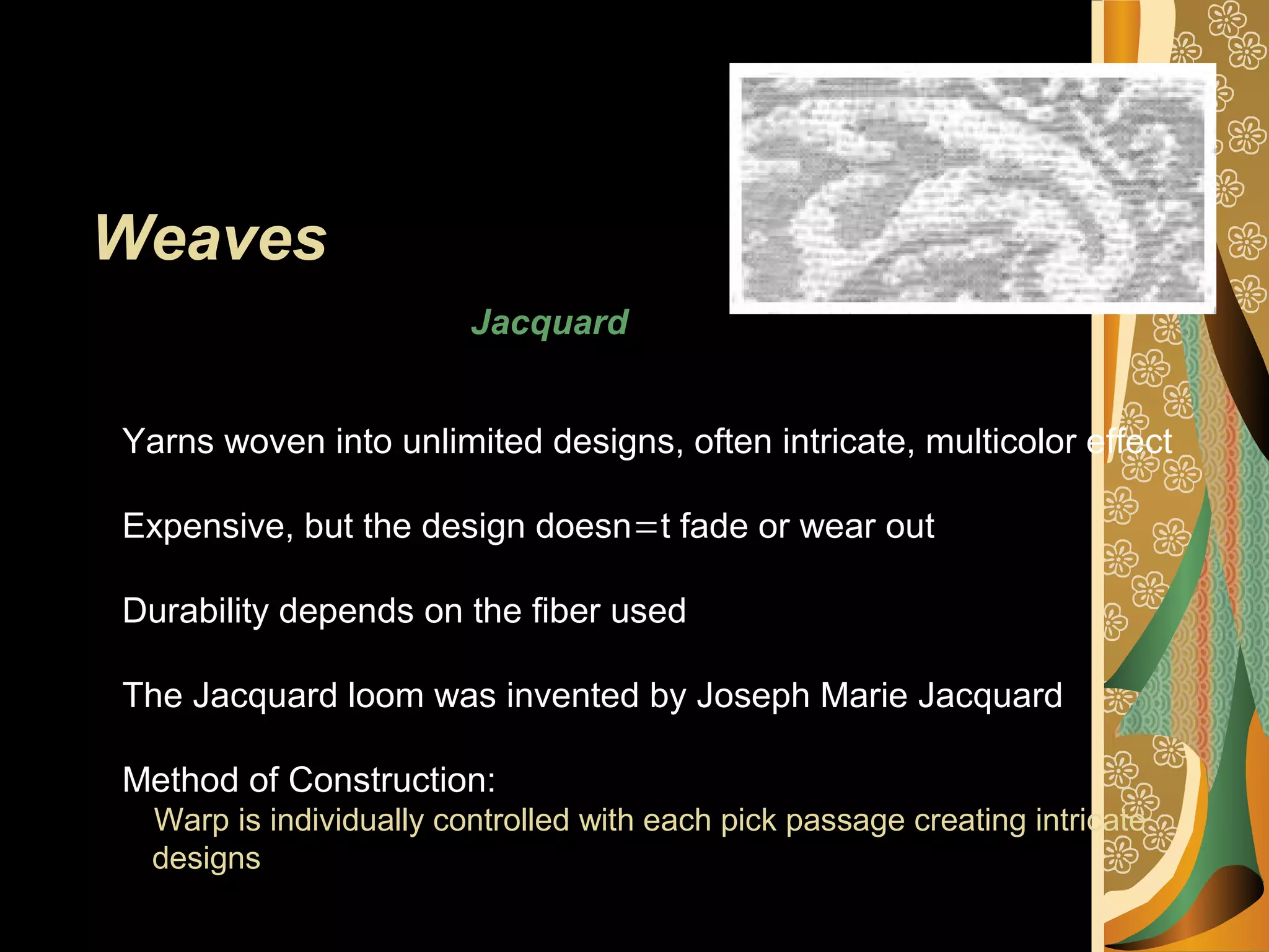 Types of Looms and Weaves | PPT