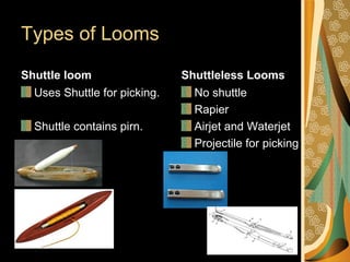 Types of Looms and Weaves | PPT