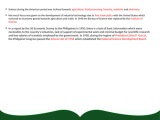 Science and Technology during American Regime | PPT