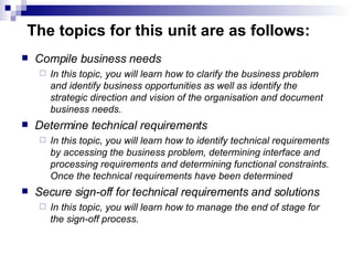 Week8 Topic1 Translate Business Needs Into Technical Requirements | PPT
