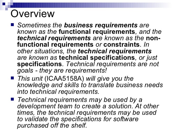 Week8 Topic1 Translate Business Needs Into Technical Requirements