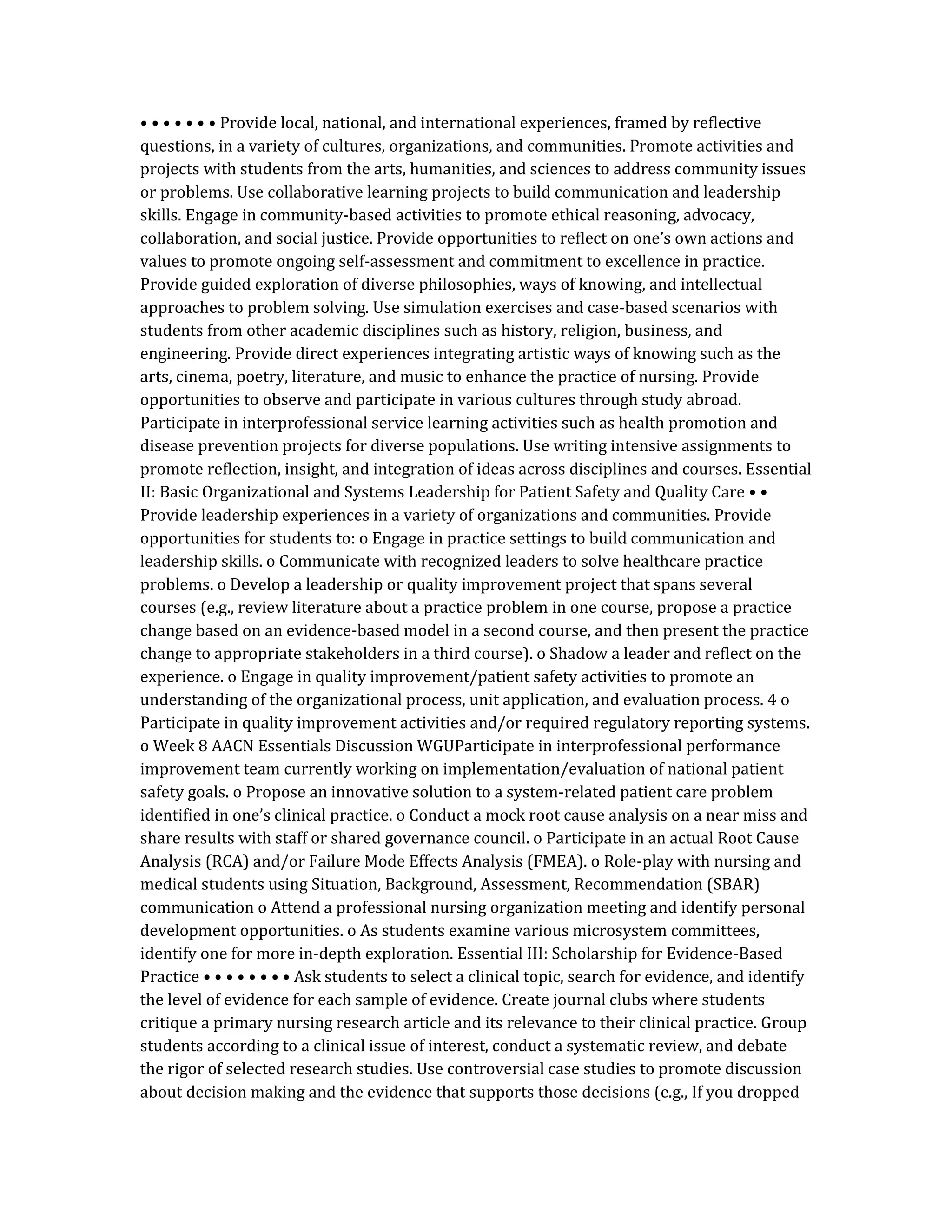 Week 8 AACN Essentials Discussion WGU.pdf | Professional School ...