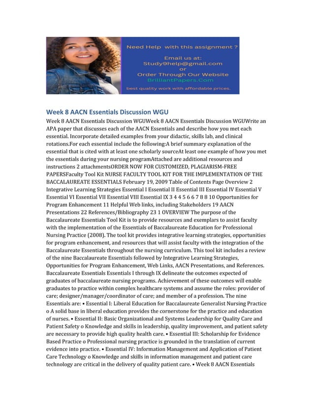 Week 8 AACN Essentials Discussion WGU.pdf
