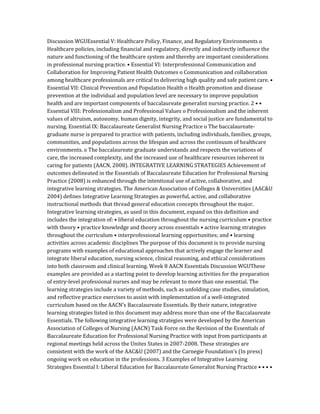 Week 8 AACN Essentials Discussion WGU.pdf | Professional School ...