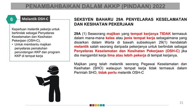 Akta Keselamatan dan Kesihatan Pekerjaan (Pindaan) dan Akta Kilang dan Jentera (Pemansuhan) 2022 ...