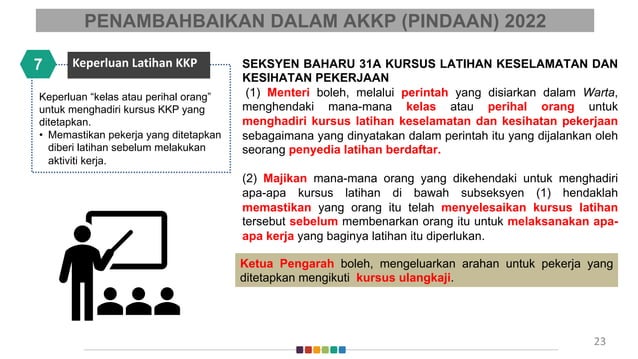 Akta Keselamatan dan Kesihatan Pekerjaan (Pindaan) dan Akta Kilang dan Jentera (Pemansuhan) 2022 ...
