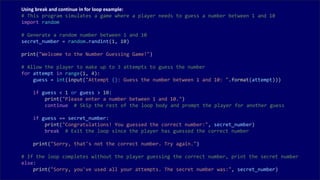 This is all about control flow in python intruducing the Break and ...