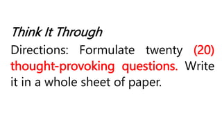 Asking Thought Provoking Questions English | PPTX