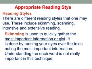 WEEK 8 Day 2 Using Appropriate Reading Style.pptx