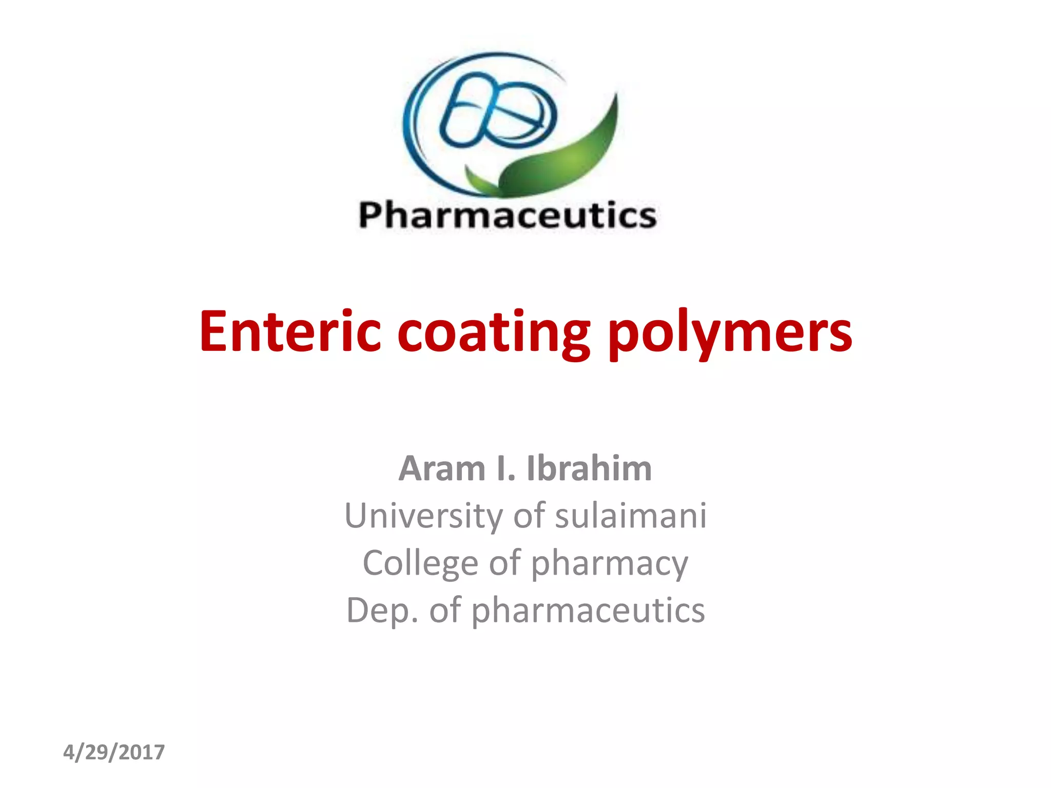 enteric coating polymers | PPTX