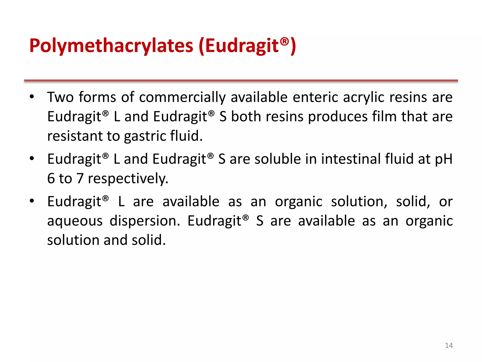 enteric coating polymers | PPTX