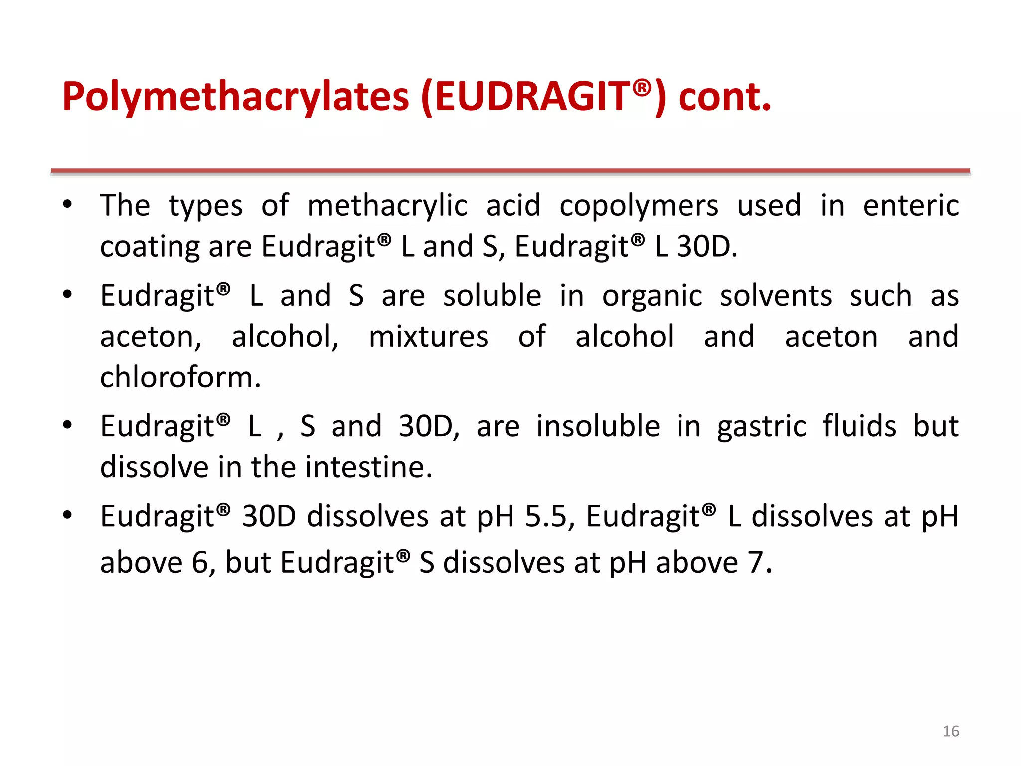 enteric coating polymers | PPTX
