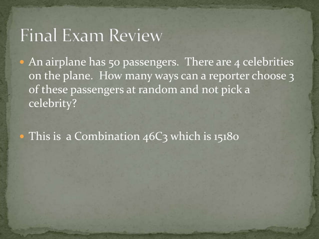 Week8 finalexamlivelecture 2010june | PPT