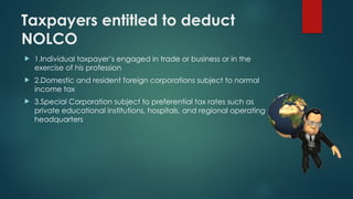 INCOME TAXATION LOSSES AND BASIC INCOME TAX PATTERNS | PPTX
