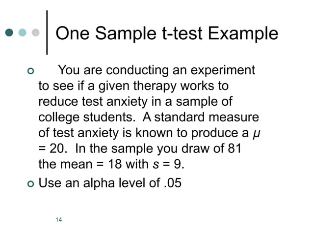 One Sample T Test | PPT | Children\'s Health | Healthy Living