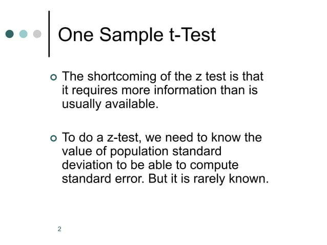 One Sample T Test | PPT | Children\'s Health | Healthy Living