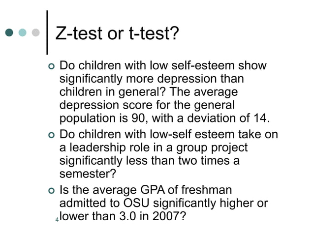 One Sample T Test | PPT | Children\'s Health | Healthy Living