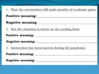 WEEK 8 Recognizing Positive and Negative Messages Conveyed in a Text.ppt