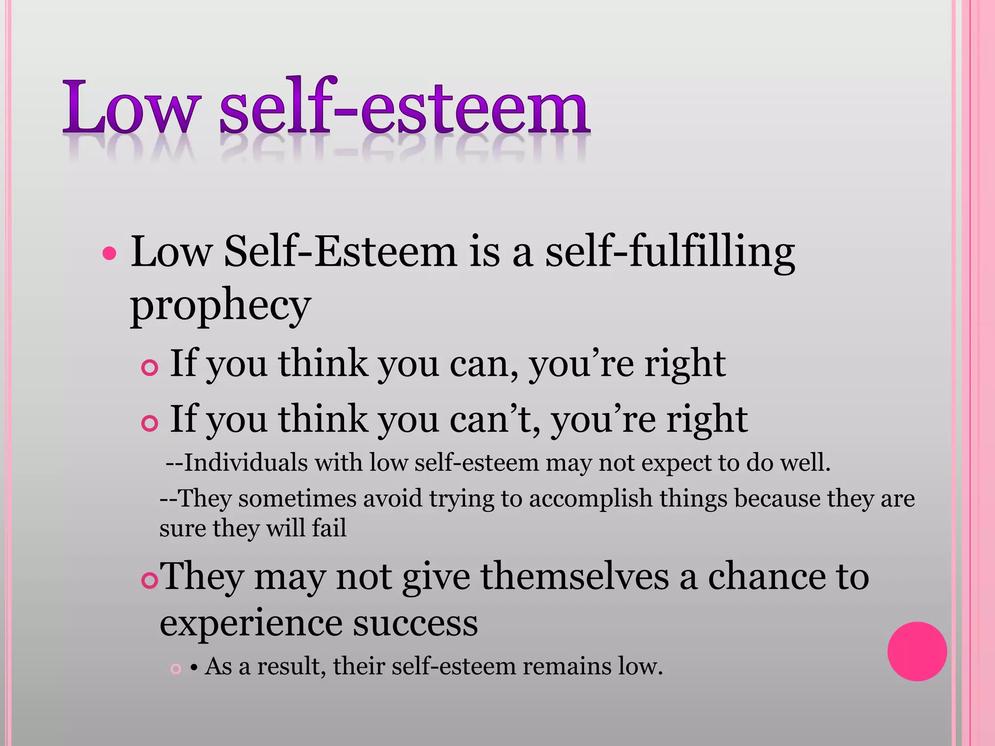 Week 8 self esteem and self efficacy final | PPT