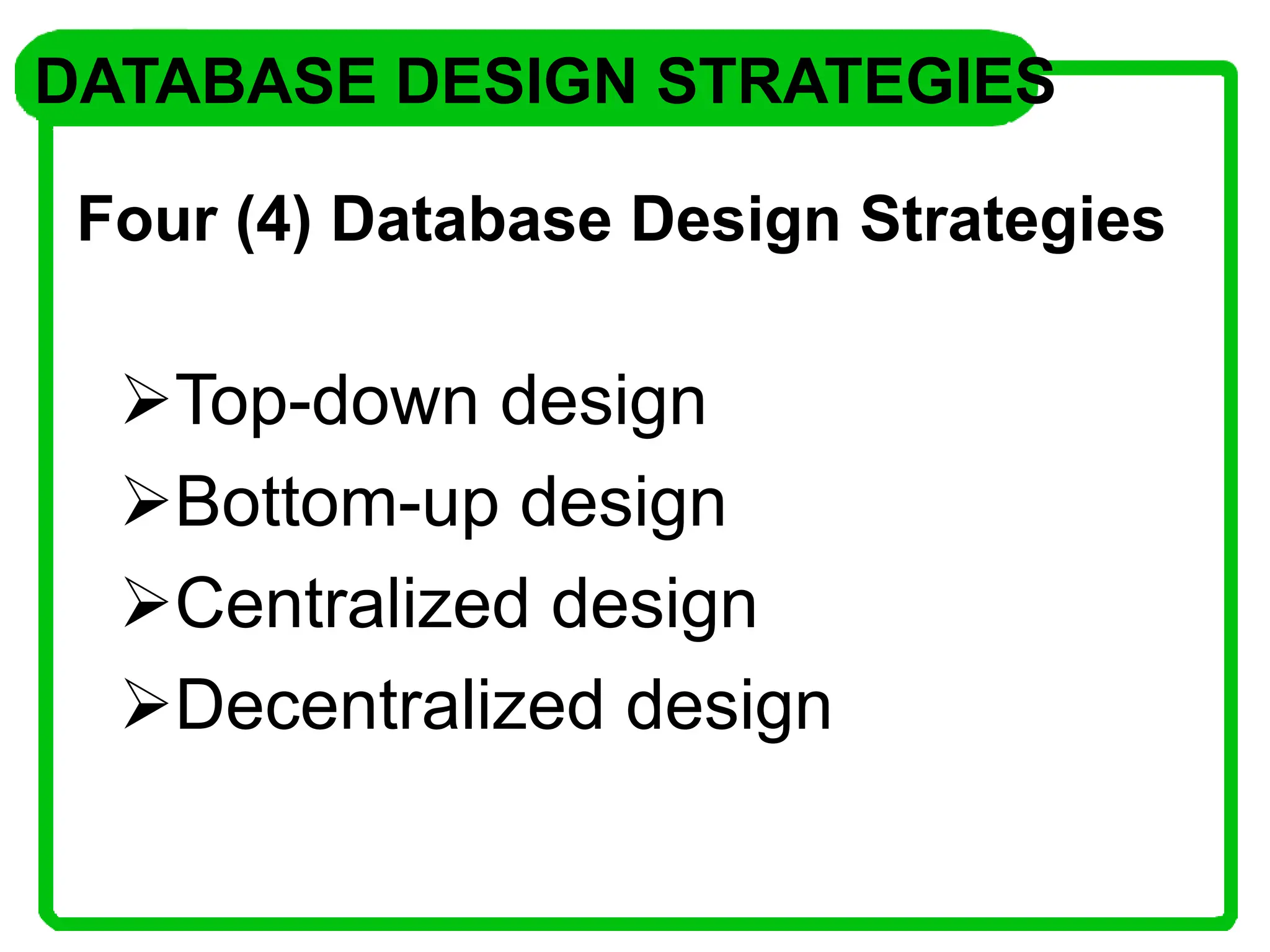 Database Design Strategies vhgghghhhhhhhhh | PPTX