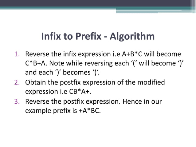 Prefix, Infix and Post-fix Notations | PPTX
