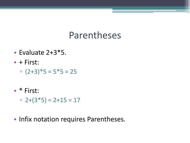 Prefix, Infix and Post-fix Notations | PPTX