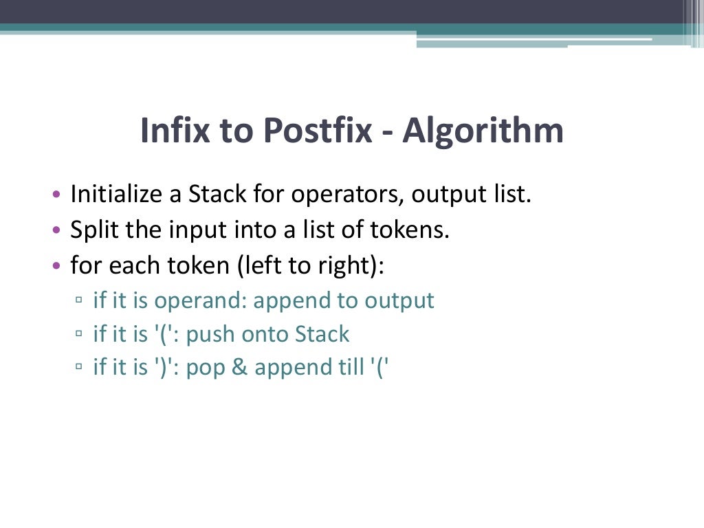 Week 9 - Prefix, Infix and Postfix Notations