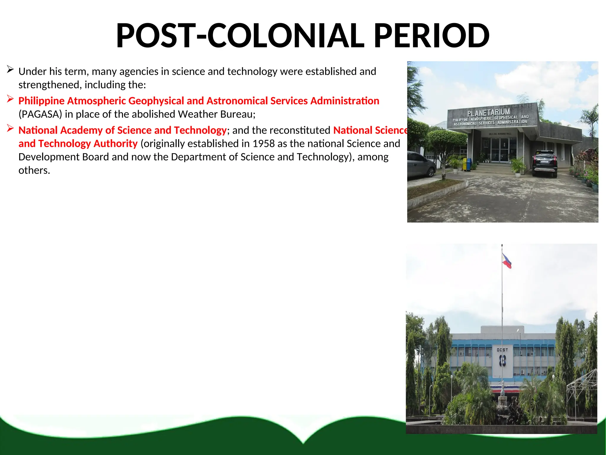 Science and Technology during Post Colonial Regime | PPT