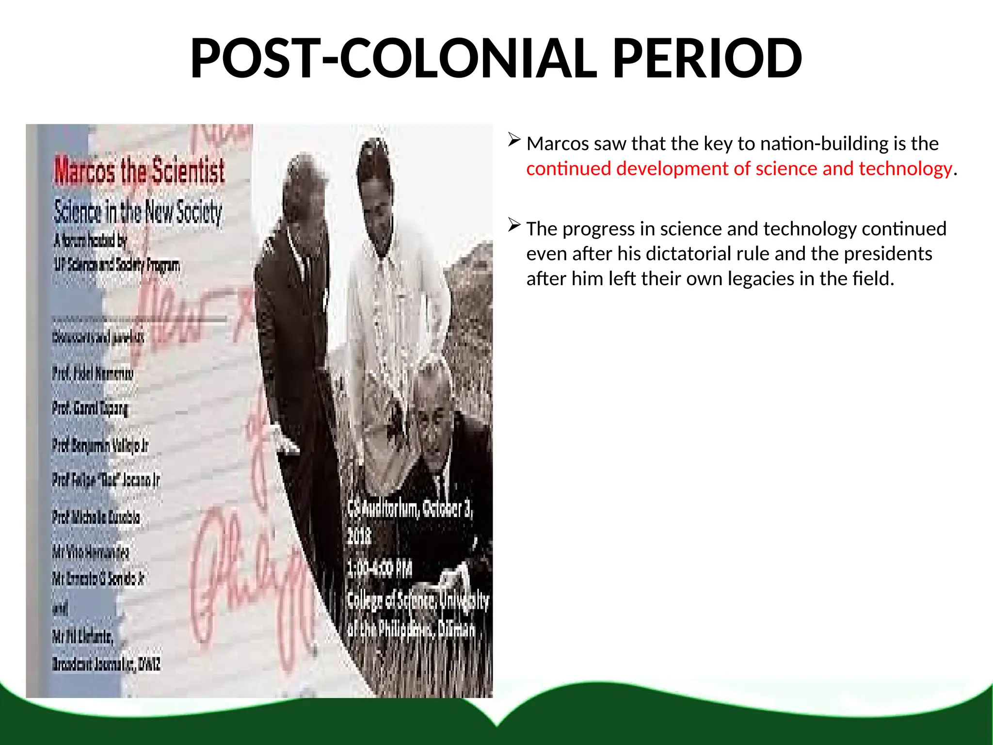 Science and Technology during Post Colonial Regime | PPT