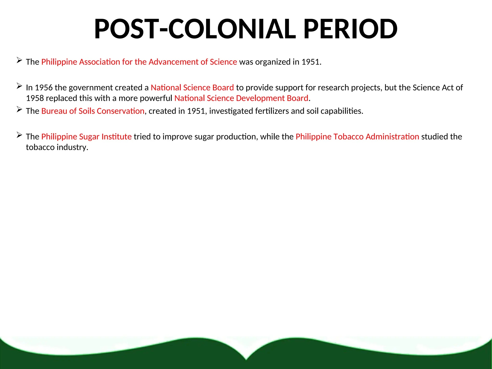 Science and Technology during Post Colonial Regime | PPT