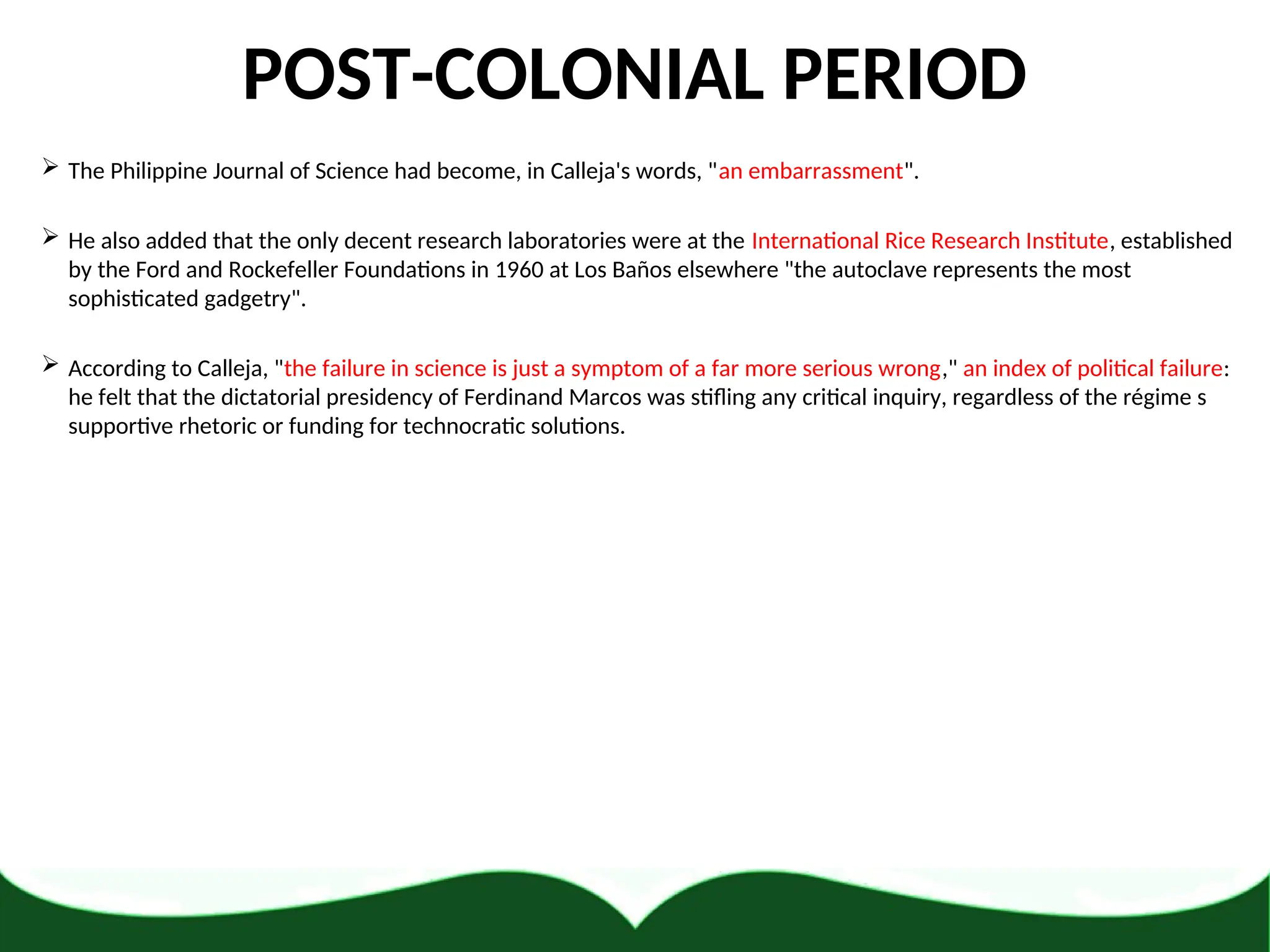 Science and Technology during Post Colonial Regime | PPT
