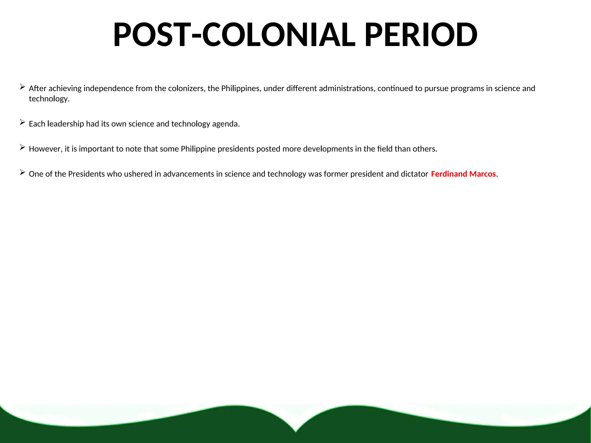 Science and Technology during Post Colonial Regime | PPT