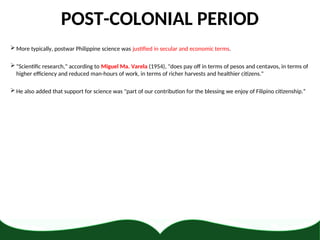 Science and Technology during Post Colonial Regime | PPT