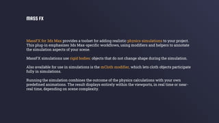 Week 9 - Simulation in 3DS Max | PPTX