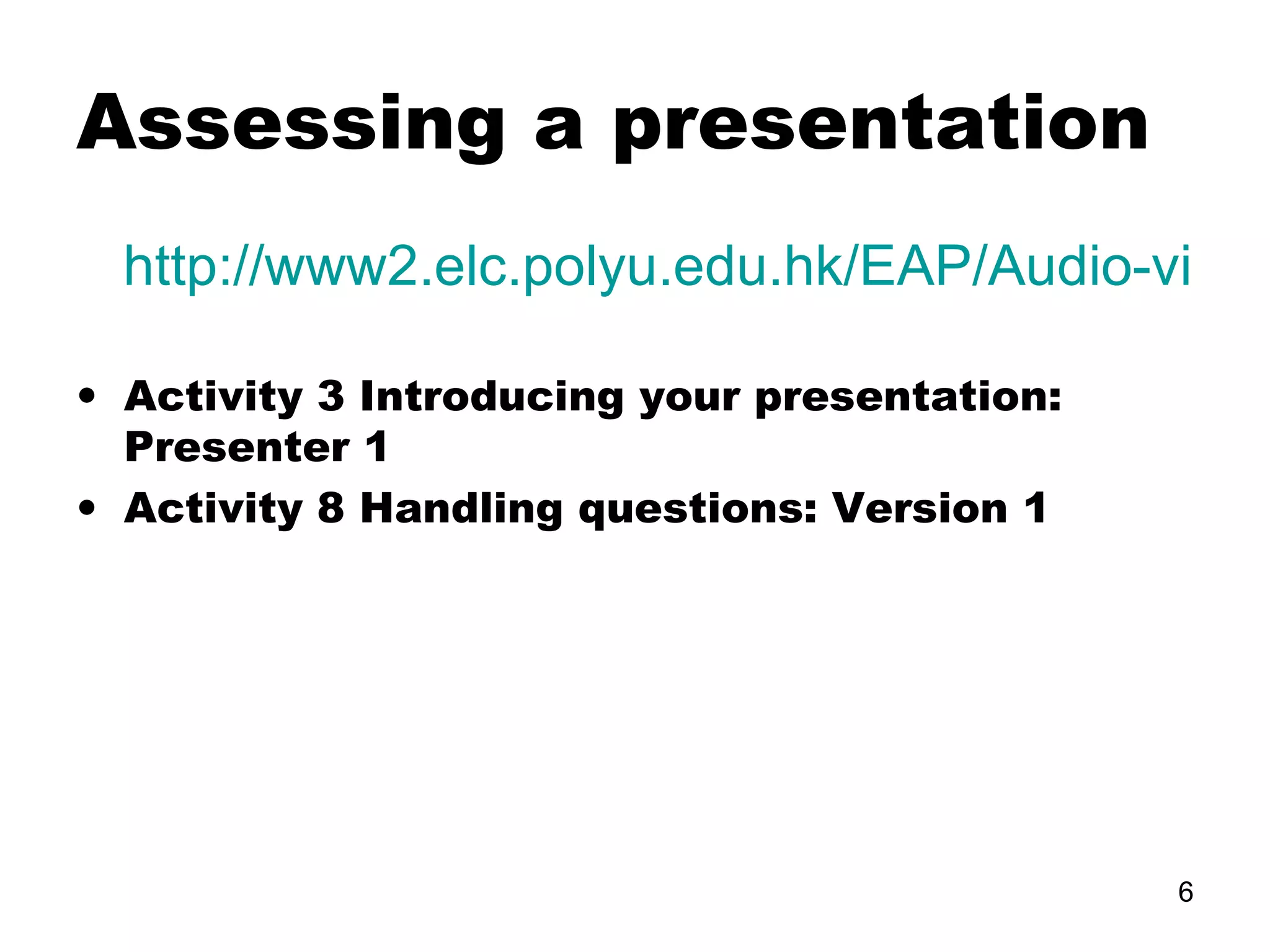 Week 9 2011 presentations | PPT