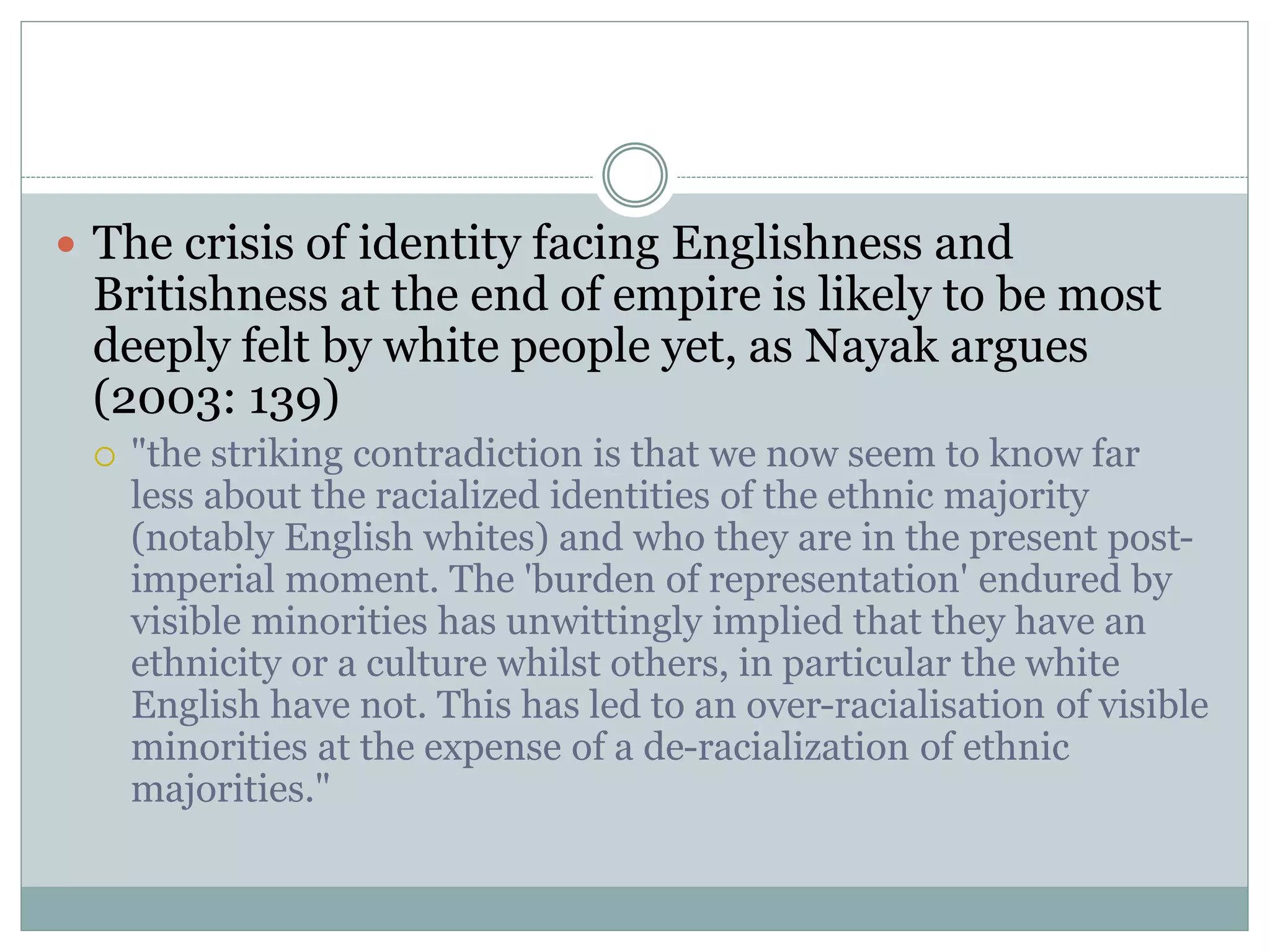 Englishness Britishness and whiteness | PPT